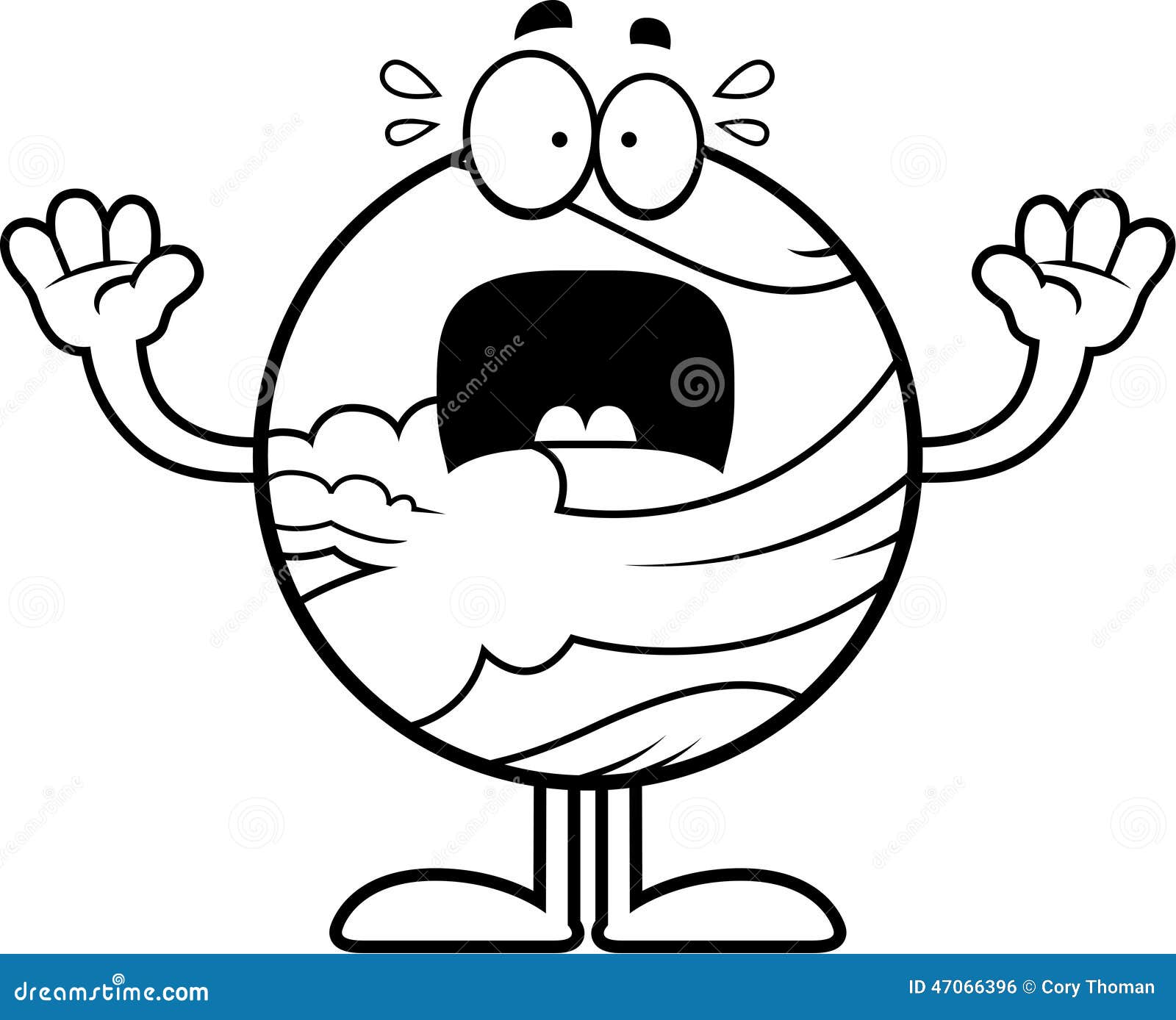 Scared Cartoon Venus stock vector. Illustration of vector - 47066396