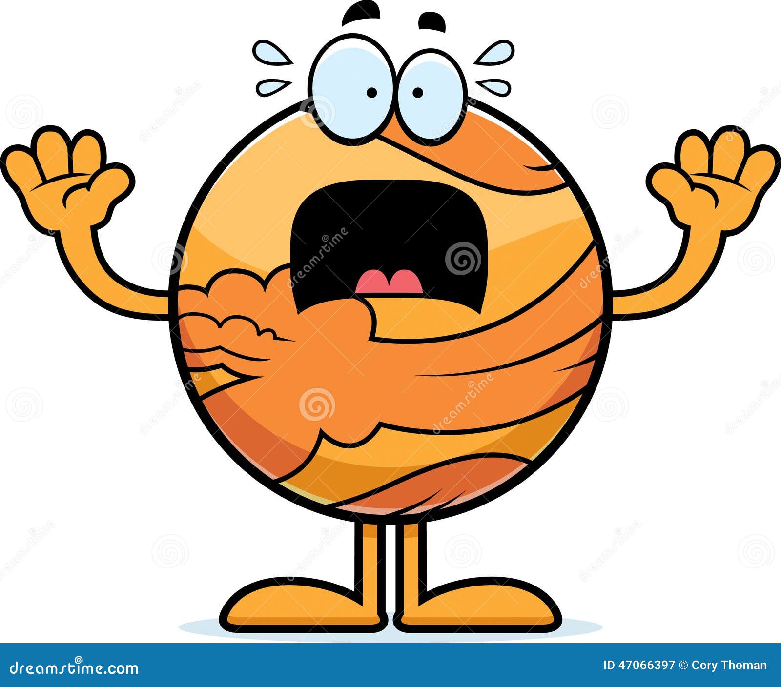 Scared Cartoon Venus stock vector. Illustration of frightened - 47066397