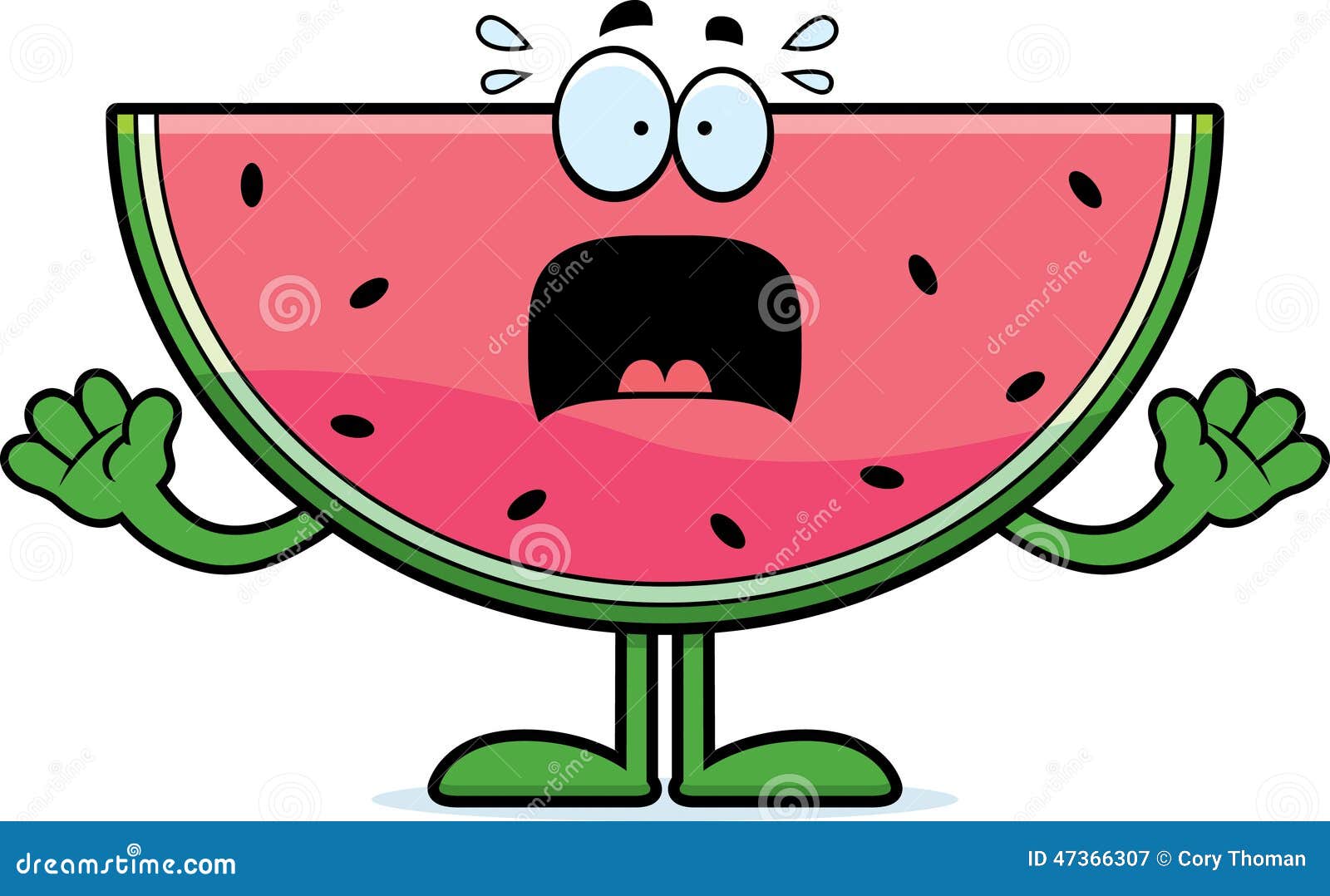 Scared Cartoon Watermelon stock vector. Illustration of upset - 47366307