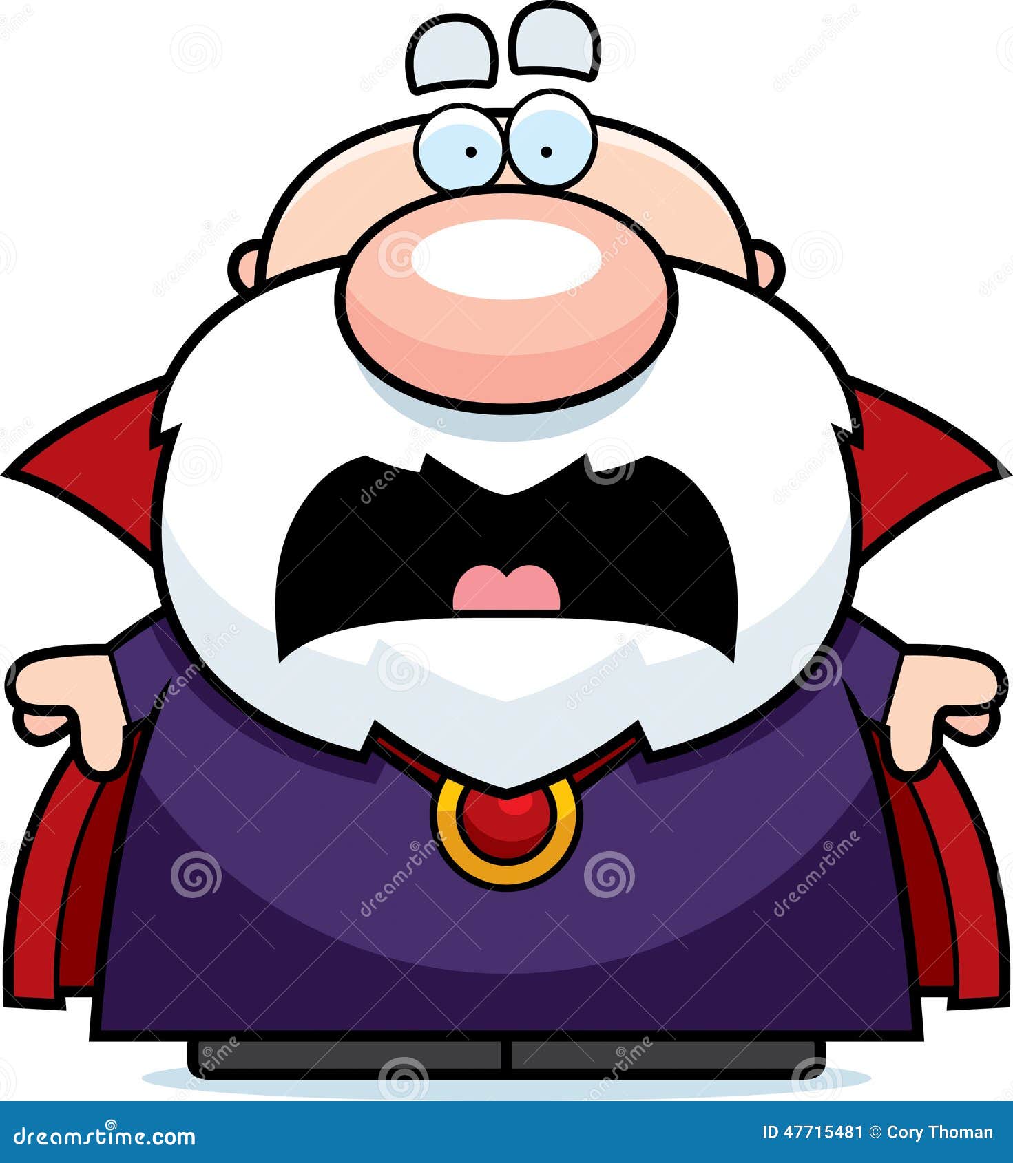 Scared Cartoon Wizard stock vector. Illustration of frightened - 47715481