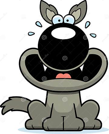 Scared Cartoon Wolf stock vector. Illustration of panic - 51446493