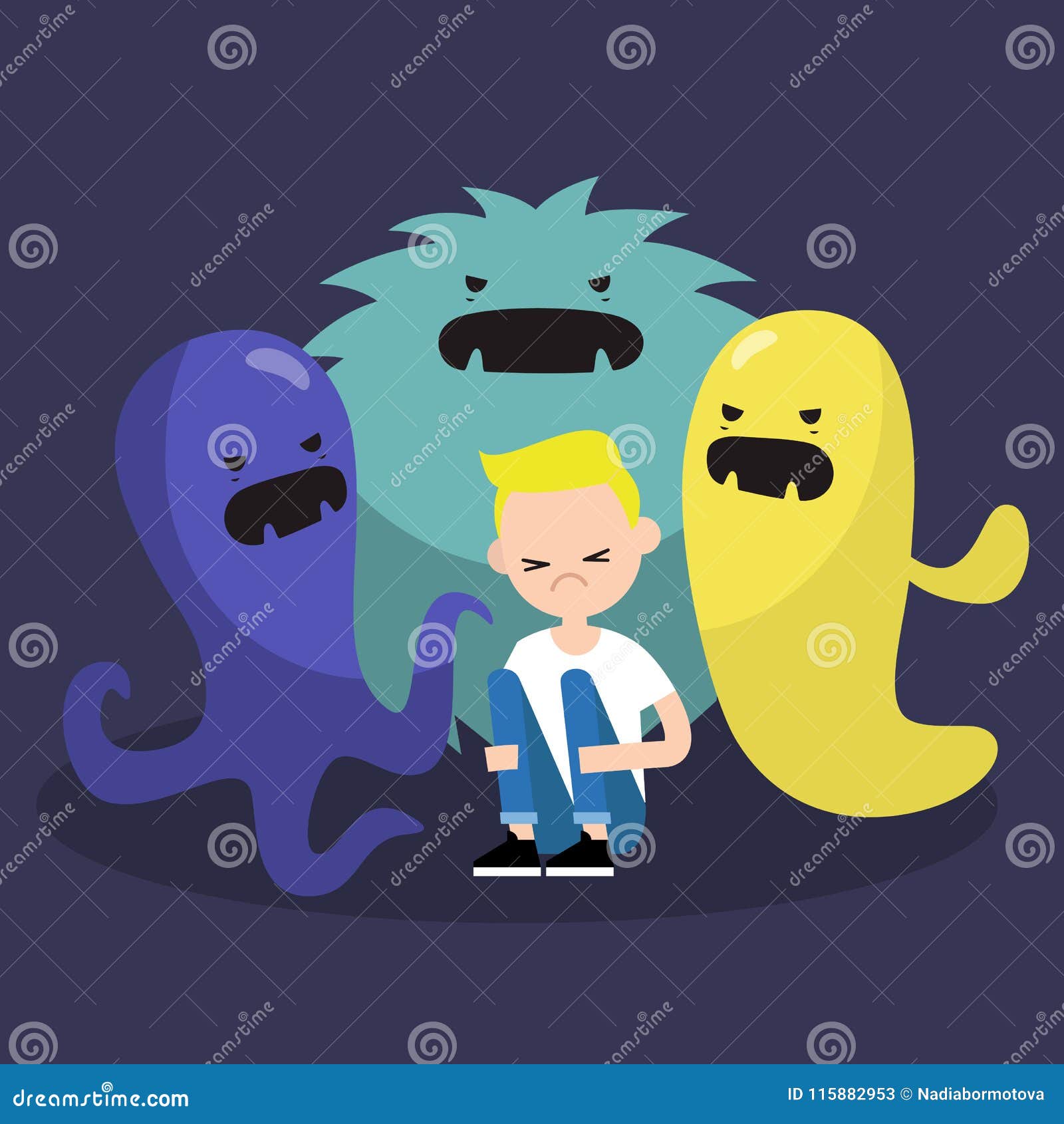 Scared Bee Character. Cute Frighten Bee With Open Mouth. Vector ...