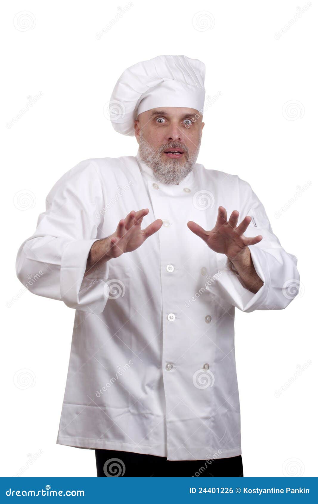 Scared Chef stock photo. Image of occupation, isolated - 24401226