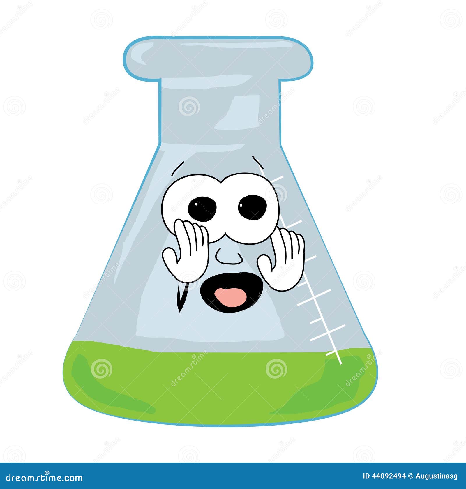 Scared Chemical Flask Cartoon Stock Illustration - Illustration of ...