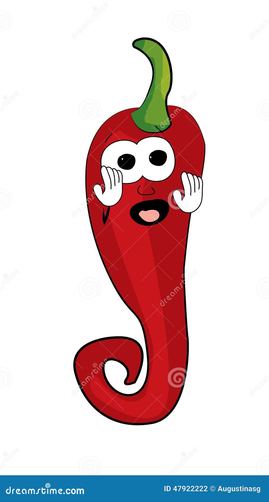 Scared chilli cartoon stock illustration. Illustration of fright - 47922222
