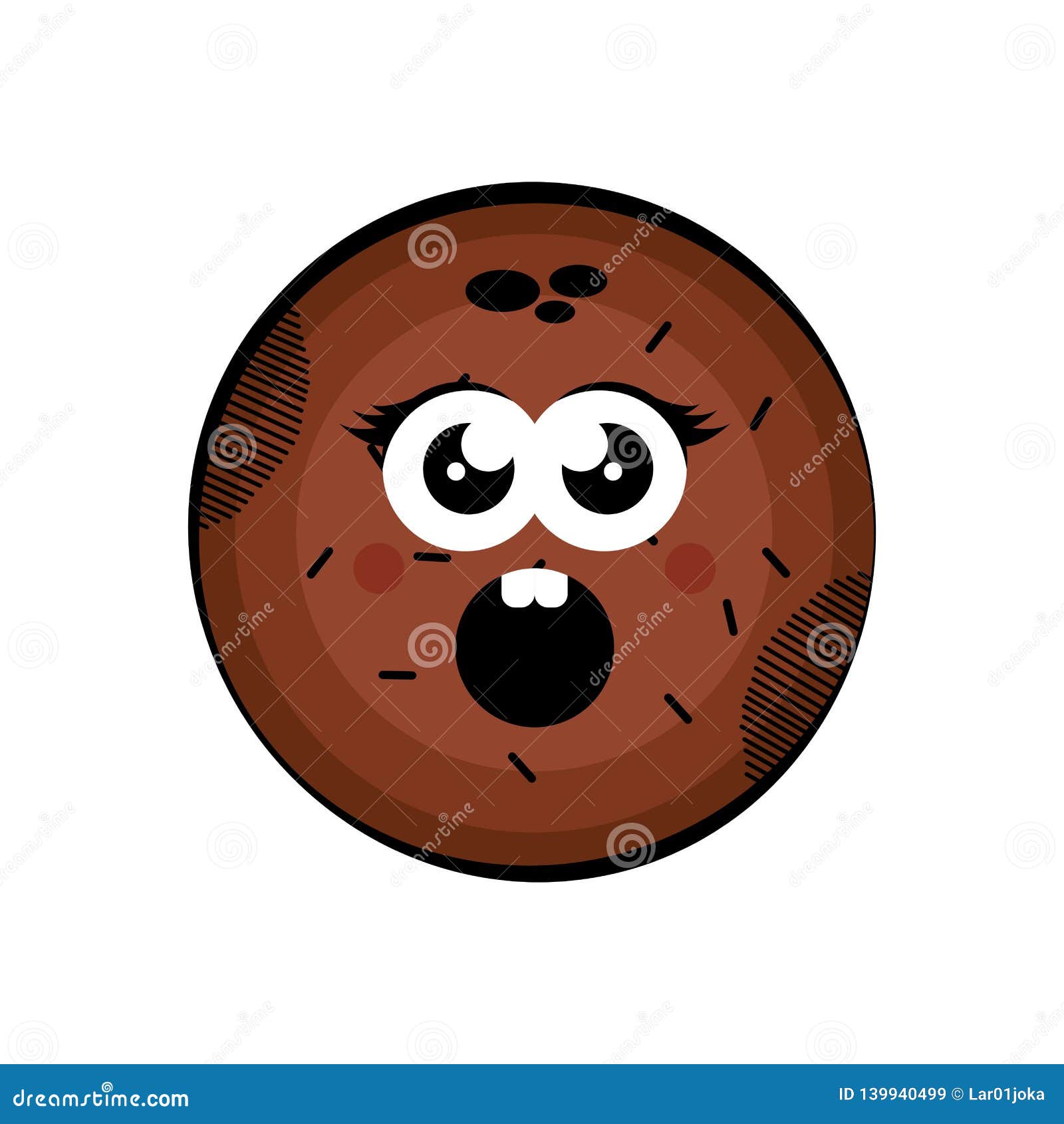 Scared Coconut Cartoon. Colored Sketch Stock Vector - Illustration of ...