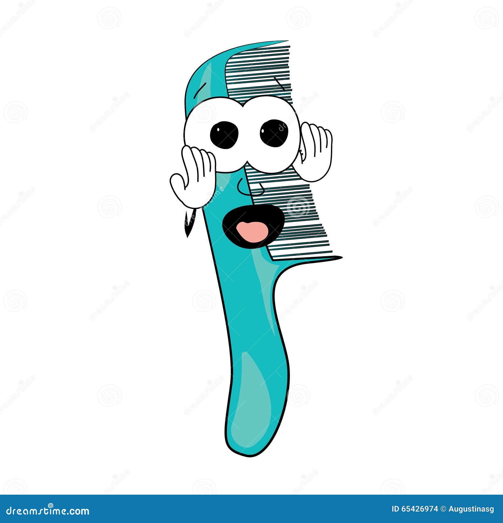 Scared Comb cartoon stock illustration. Illustration of long - 65426974