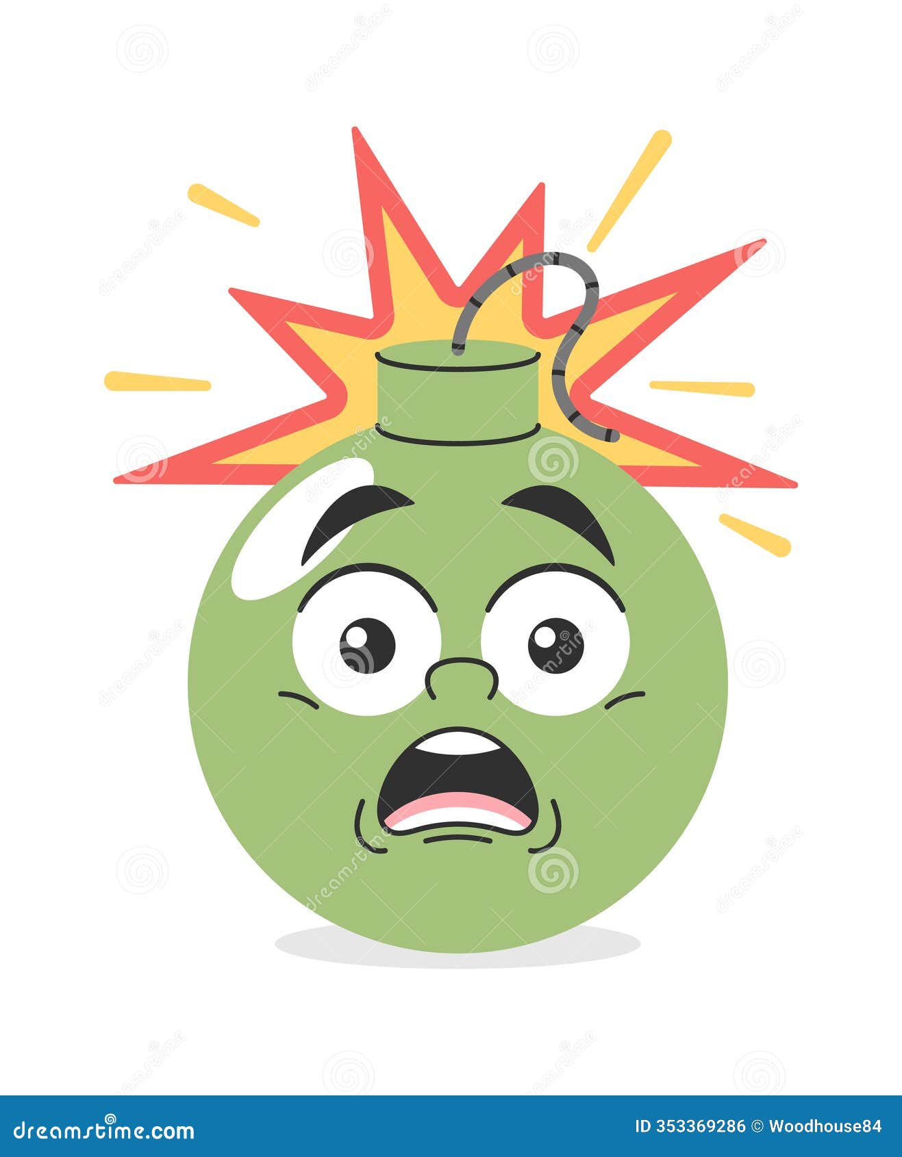 Scared Comic Bomb Character Expression Stock Vector - Illustration of ...