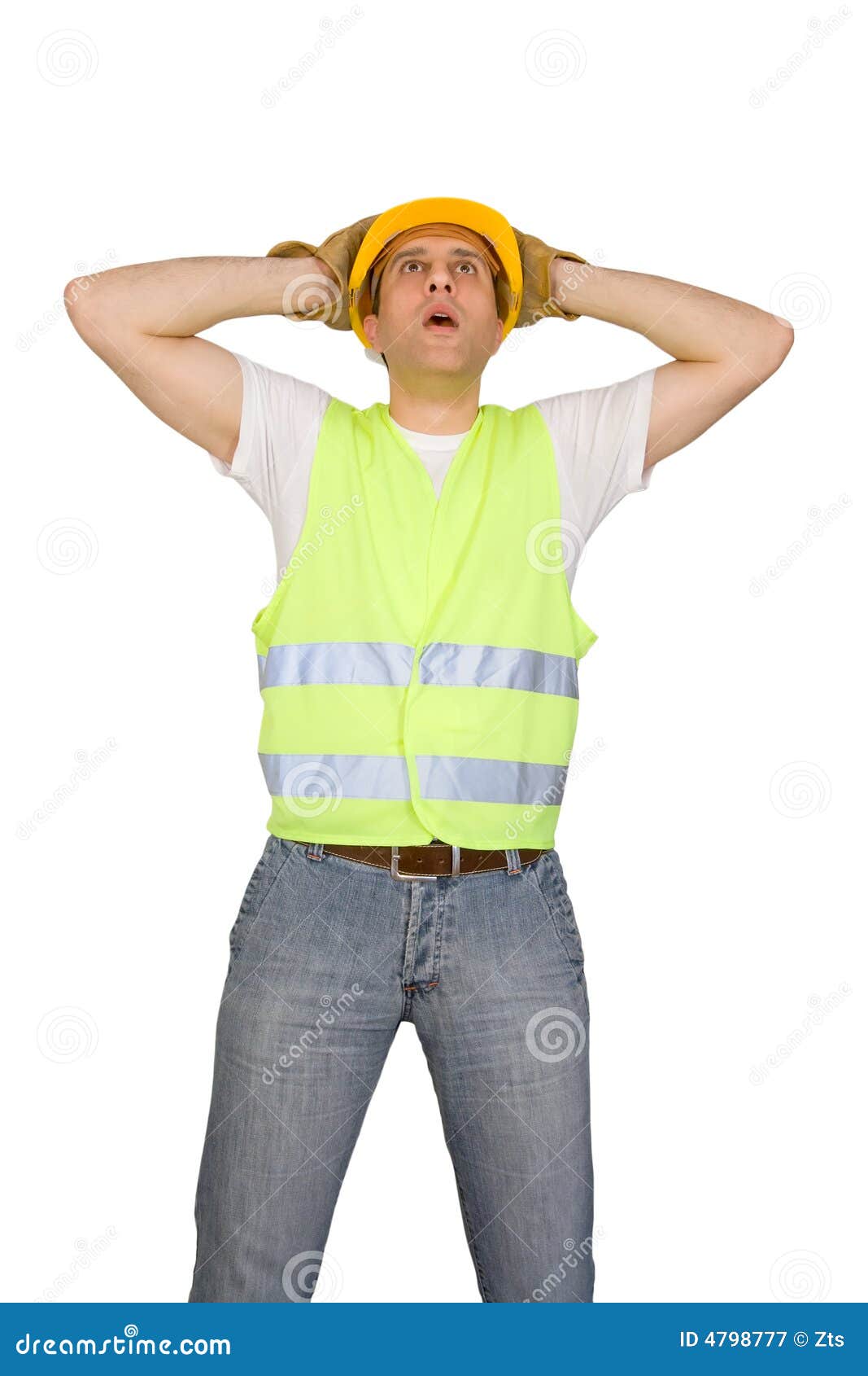 Scared construction worker stock image. Image of people - 4798777