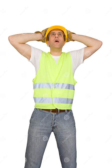 Scared construction worker stock image. Image of people - 4798777