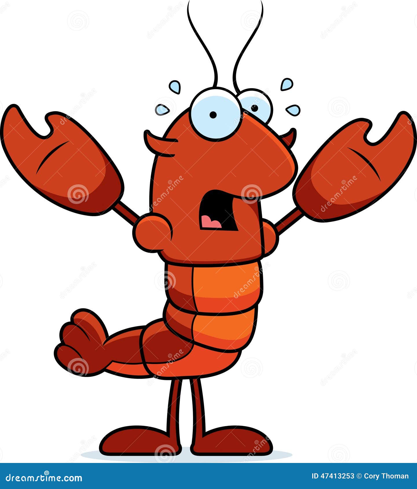 Scared Crawfish stock vector. Illustration of cartoon - 47413253