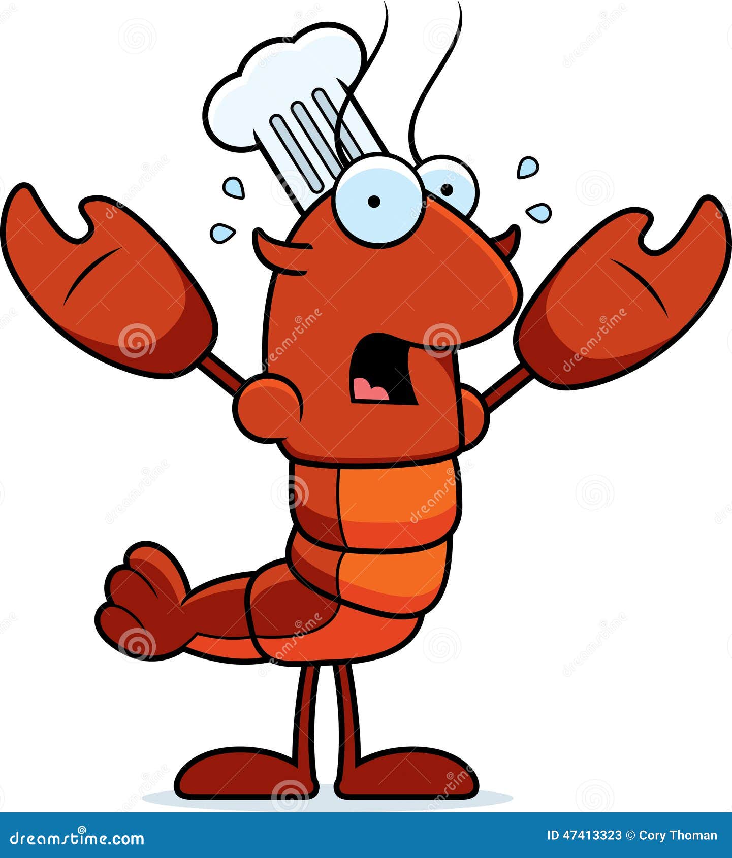 Scared Crawfish Chef stock vector. Illustration of clip - 47413323