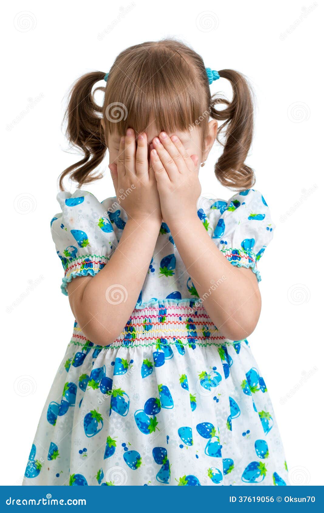 Scared or Crying or Playing Bo-peep Kid Hiding Face Stock Photo - Image ...