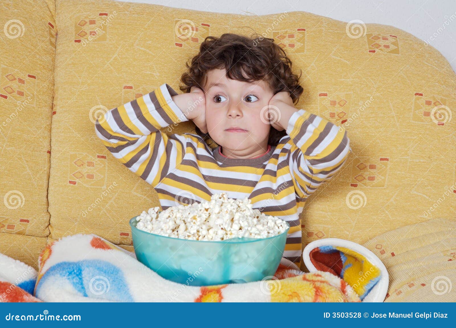 Scared cute boy stock photo. Image of conceptual, emotions - 3503528