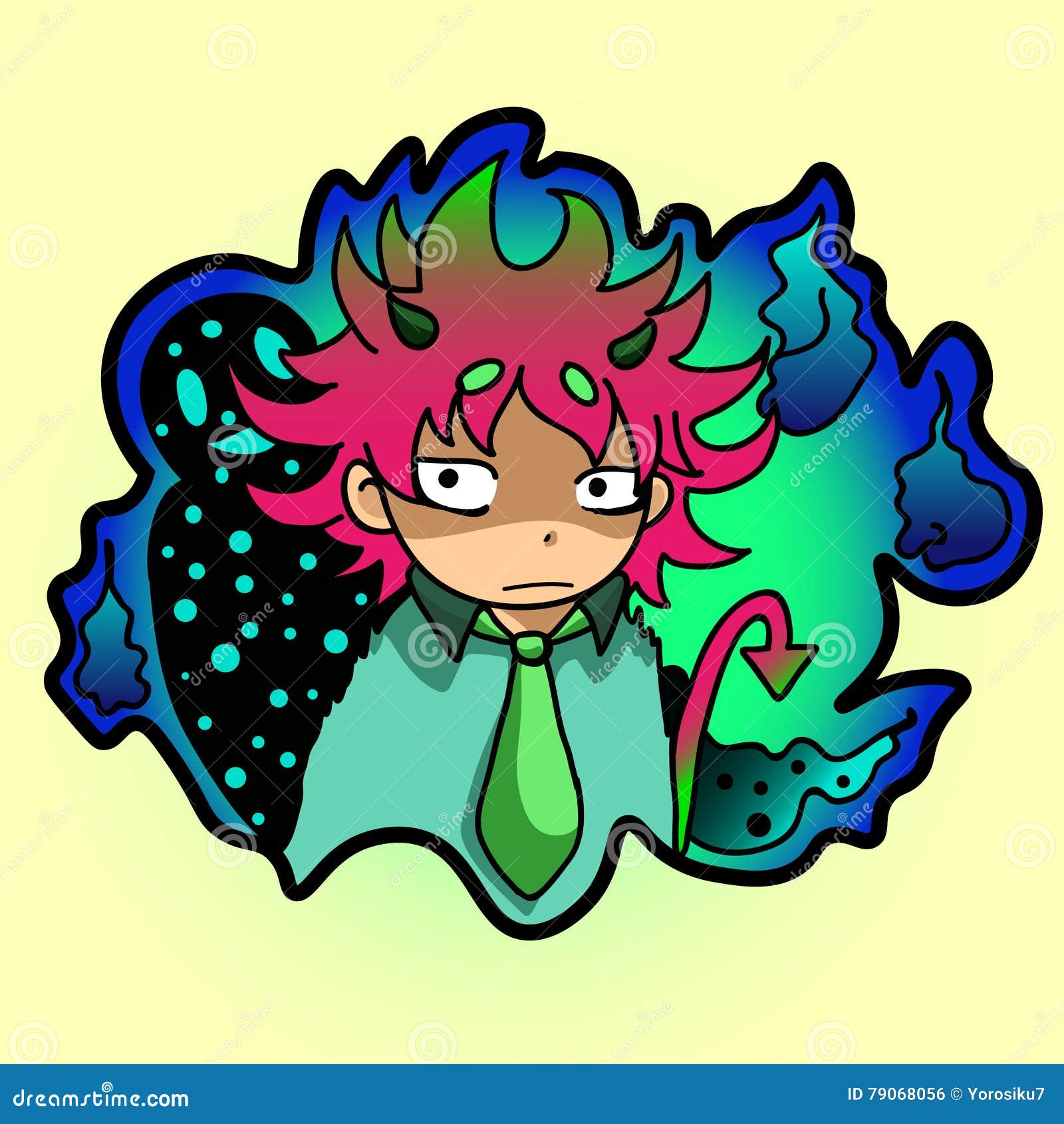 Scared demon stock illustration. Illustration of halloween - 79068056