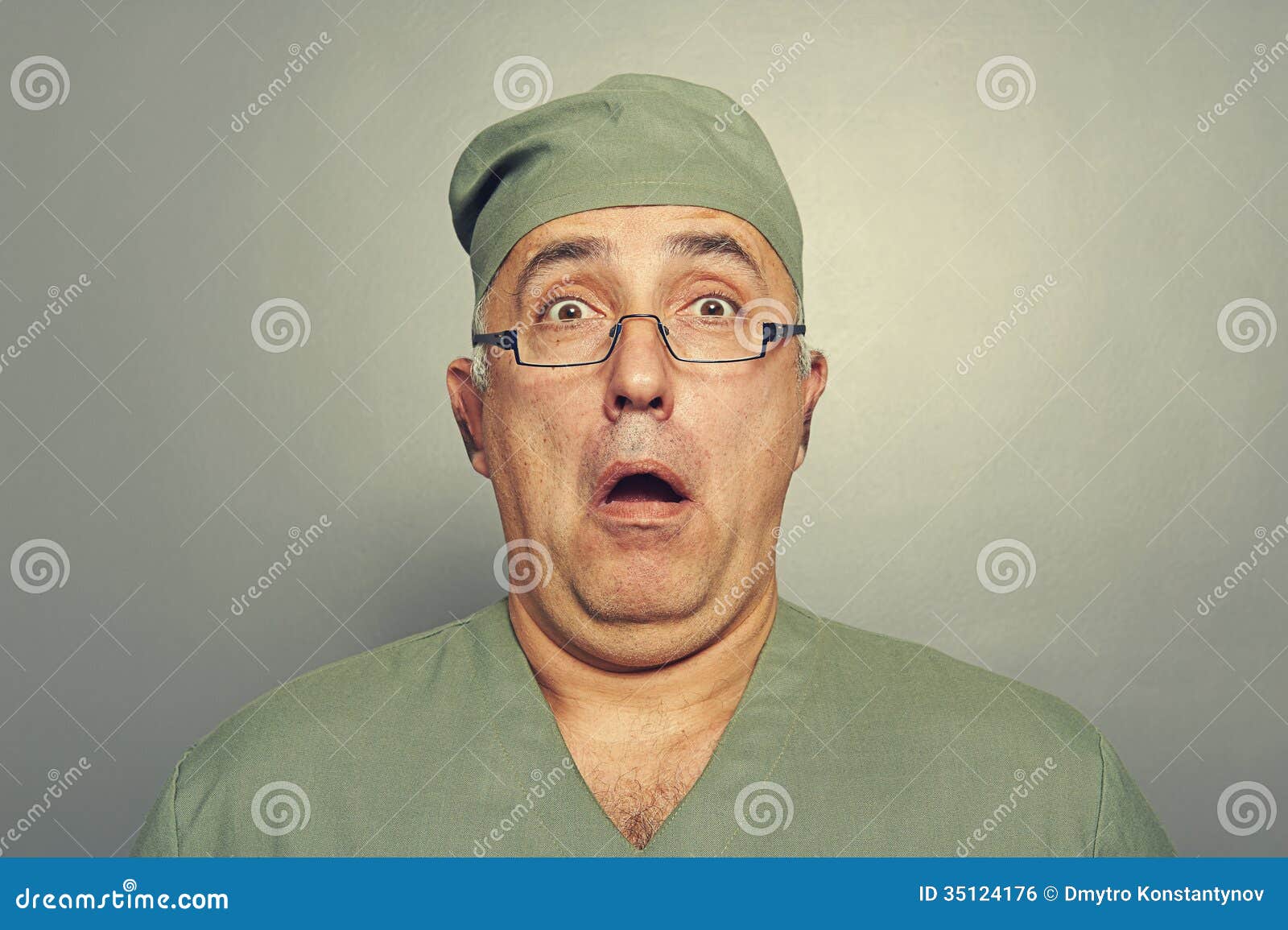 Scared doctor in glasses stock photo. Image of elderly - 35124176
