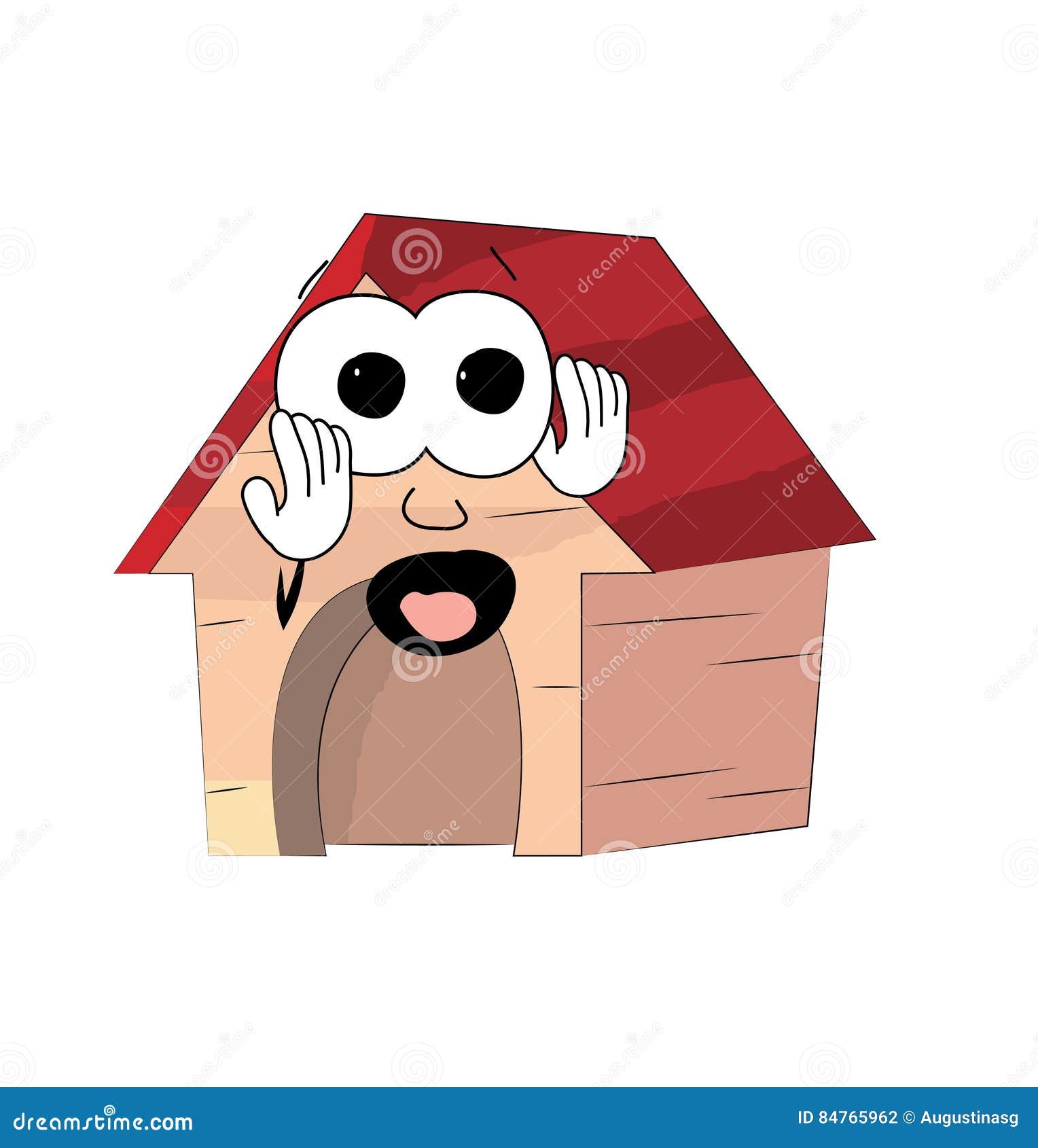 Scared dog house stock illustration. Illustration of shock - 84765962