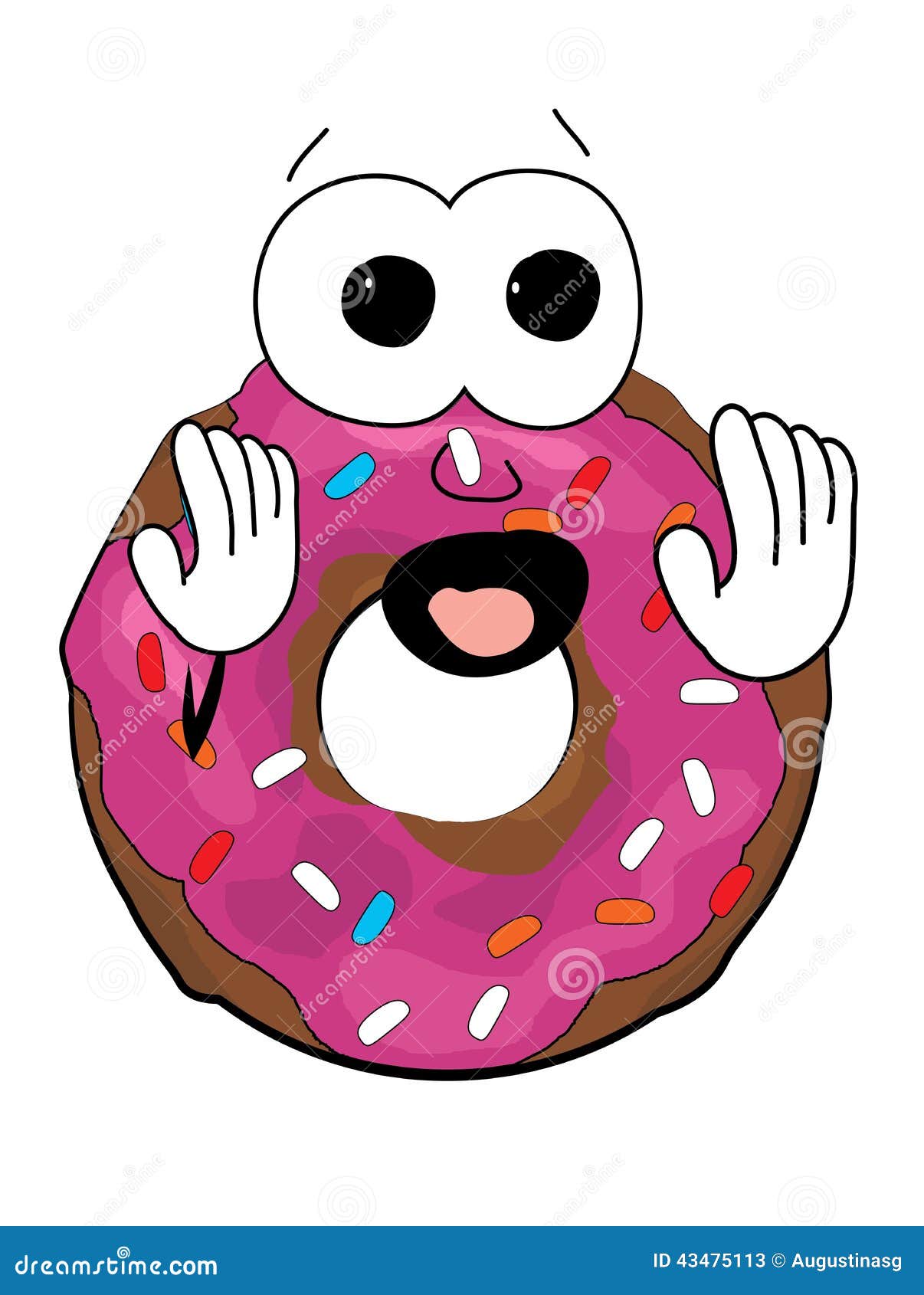 Scared doughnut cartoon stock illustration. Illustration of shouting ...