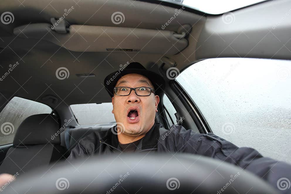 Scared driving stock photo. Image of astonish, male, adult - 22619012