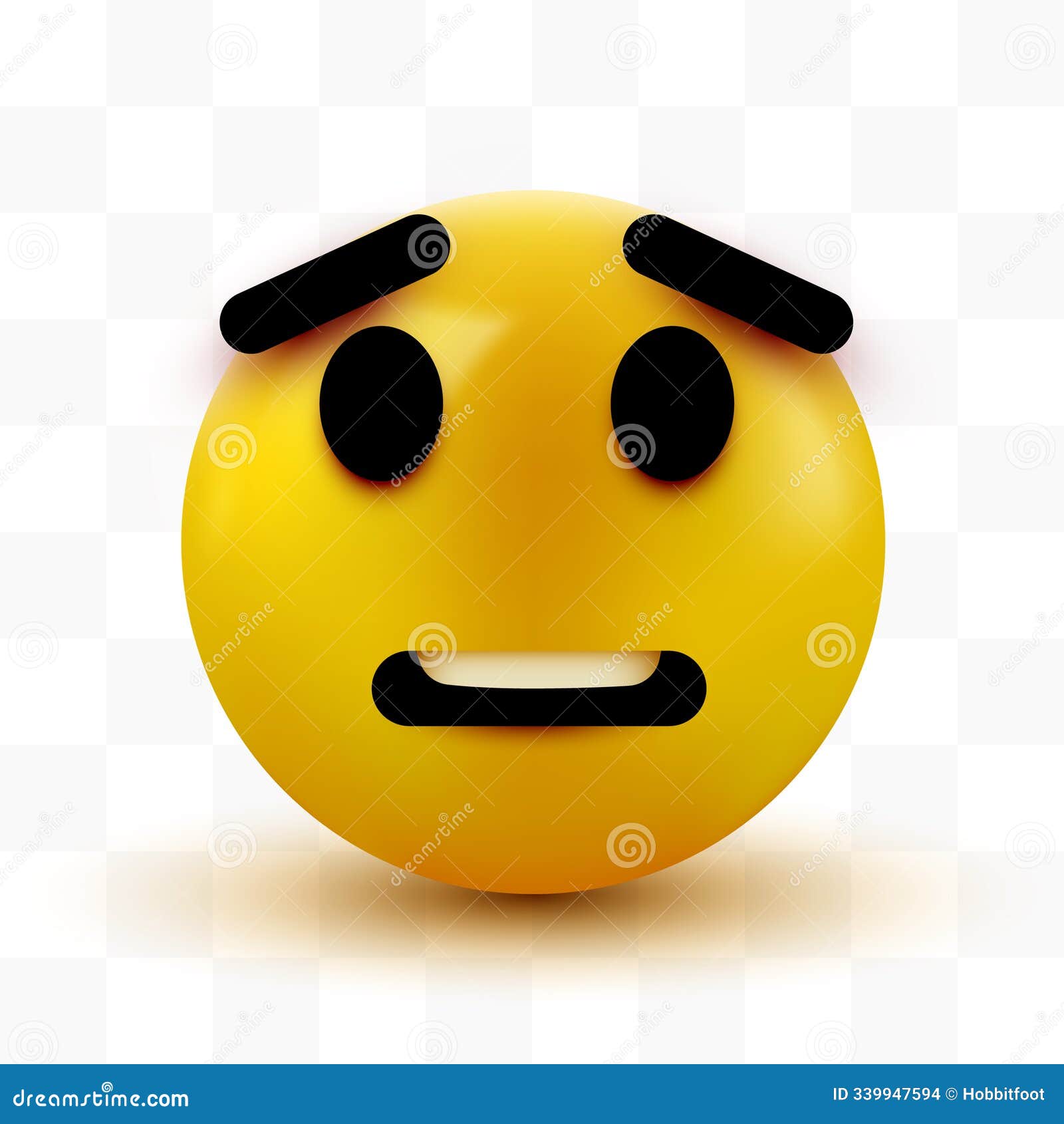 Scared Emoji Isolated On White Background, Emoticon In Fear 3d ...