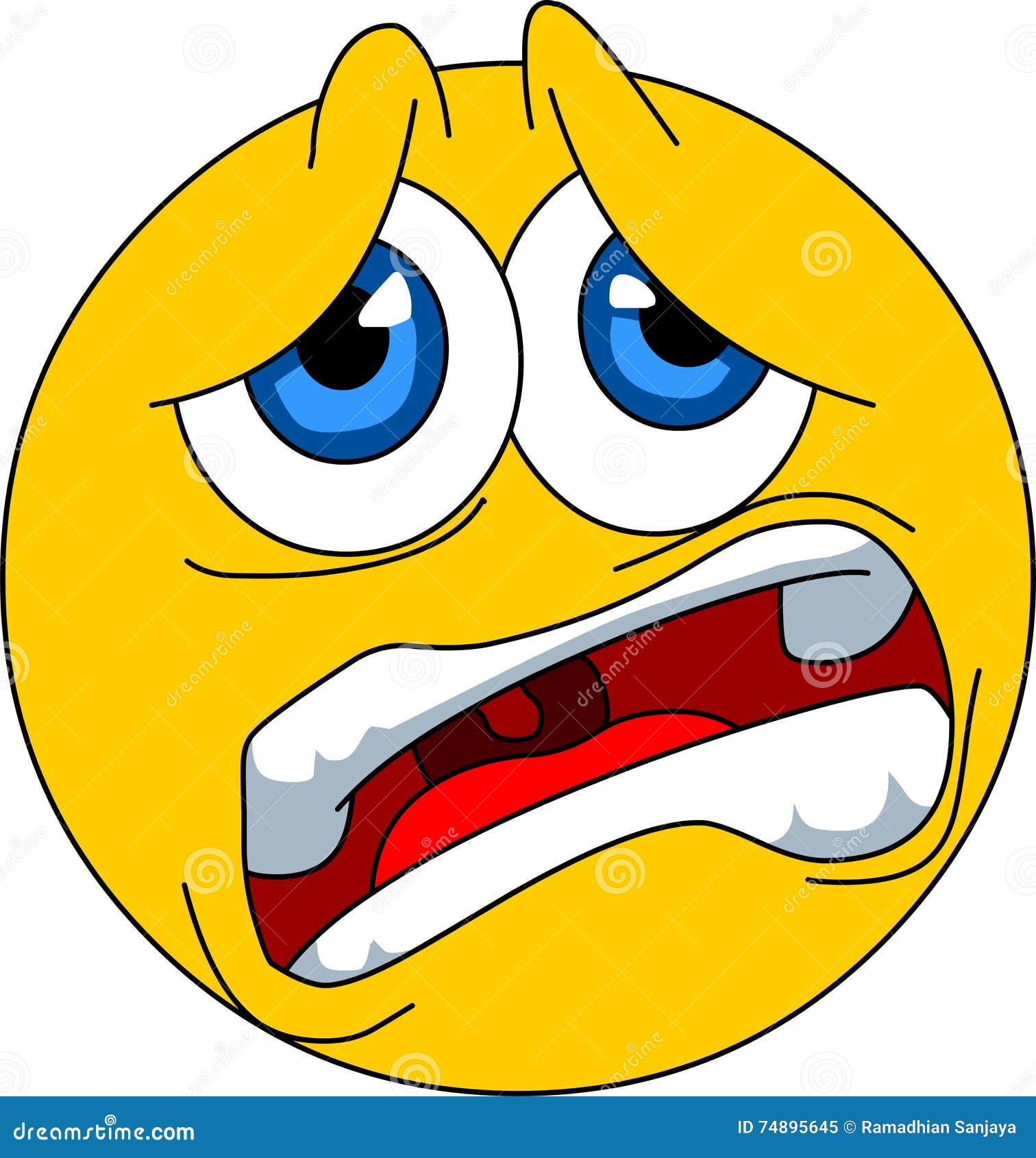 Scared emoticon stock vector. Illustration of scared - 74895645