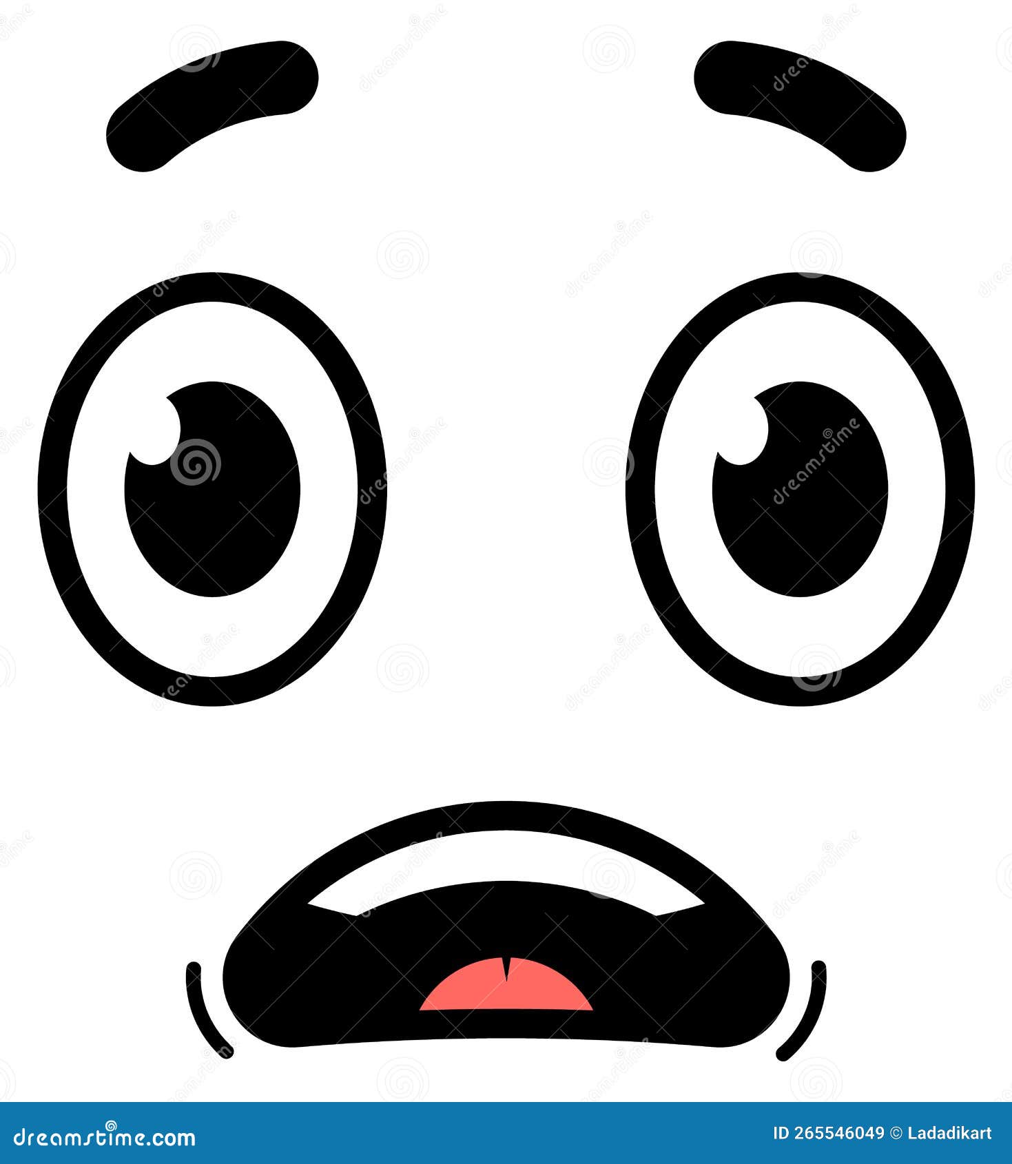 Scared Emotion Doodle. Astonished Face Comic Expression Stock Vector ...