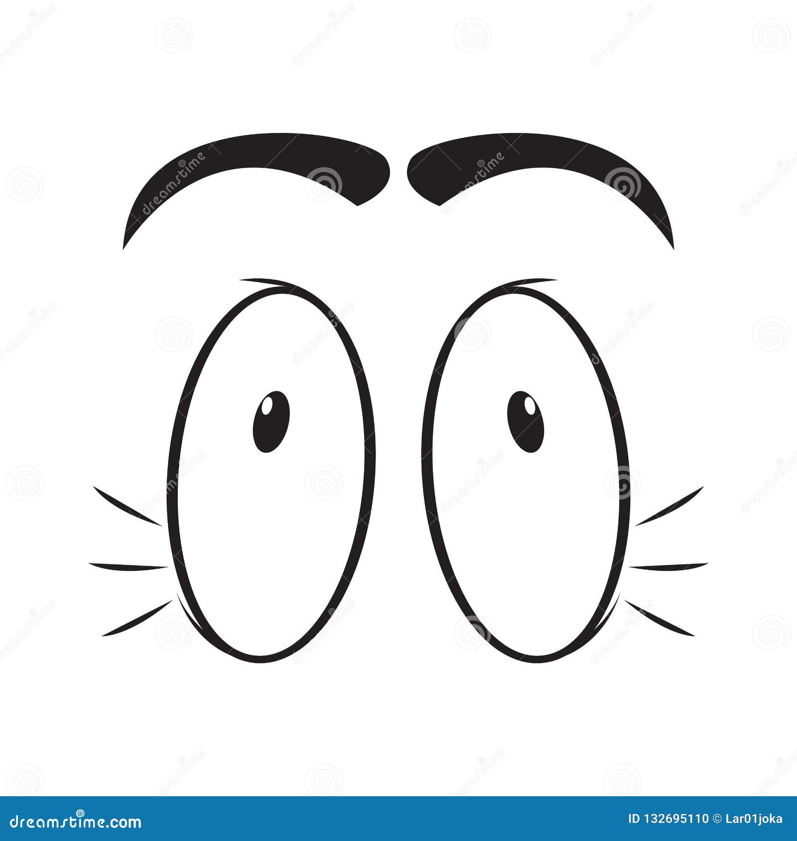 Scared eyes cartoon stock vector. Illustration of icon - 132695110