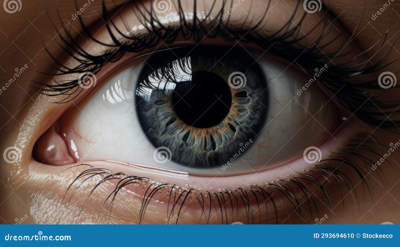 Scared Eyes: Hyperrealistic 3d Rendering of Closed Eye Stock ...