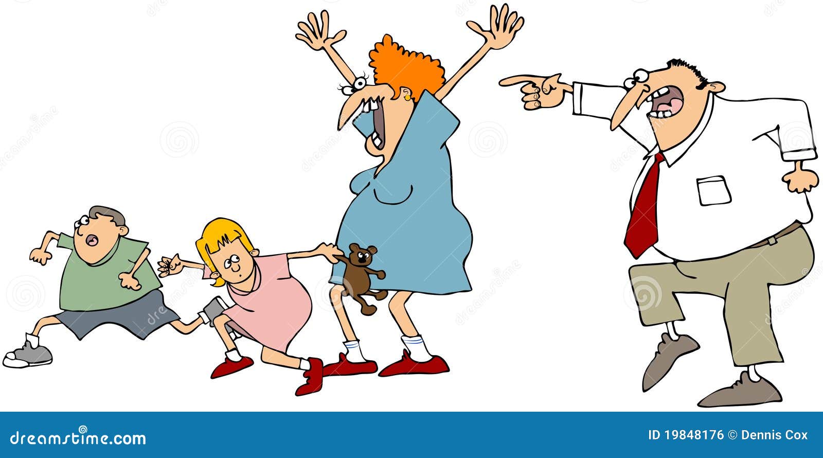 Scared Family stock illustration. Illustration of sister - 19848176
