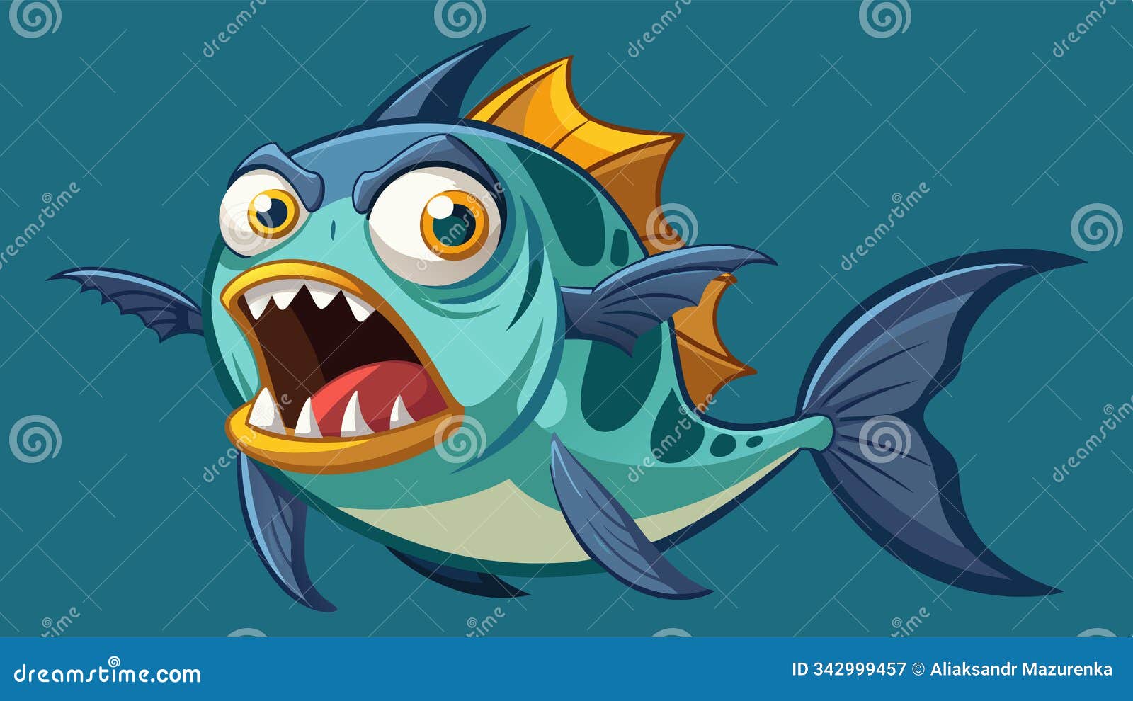 Scared_fish Cartoon Vector | CartoonDealer.com #17556583