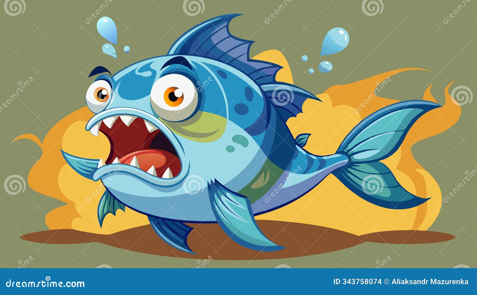 Scared_fish Cartoon Vector | CartoonDealer.com #17556583