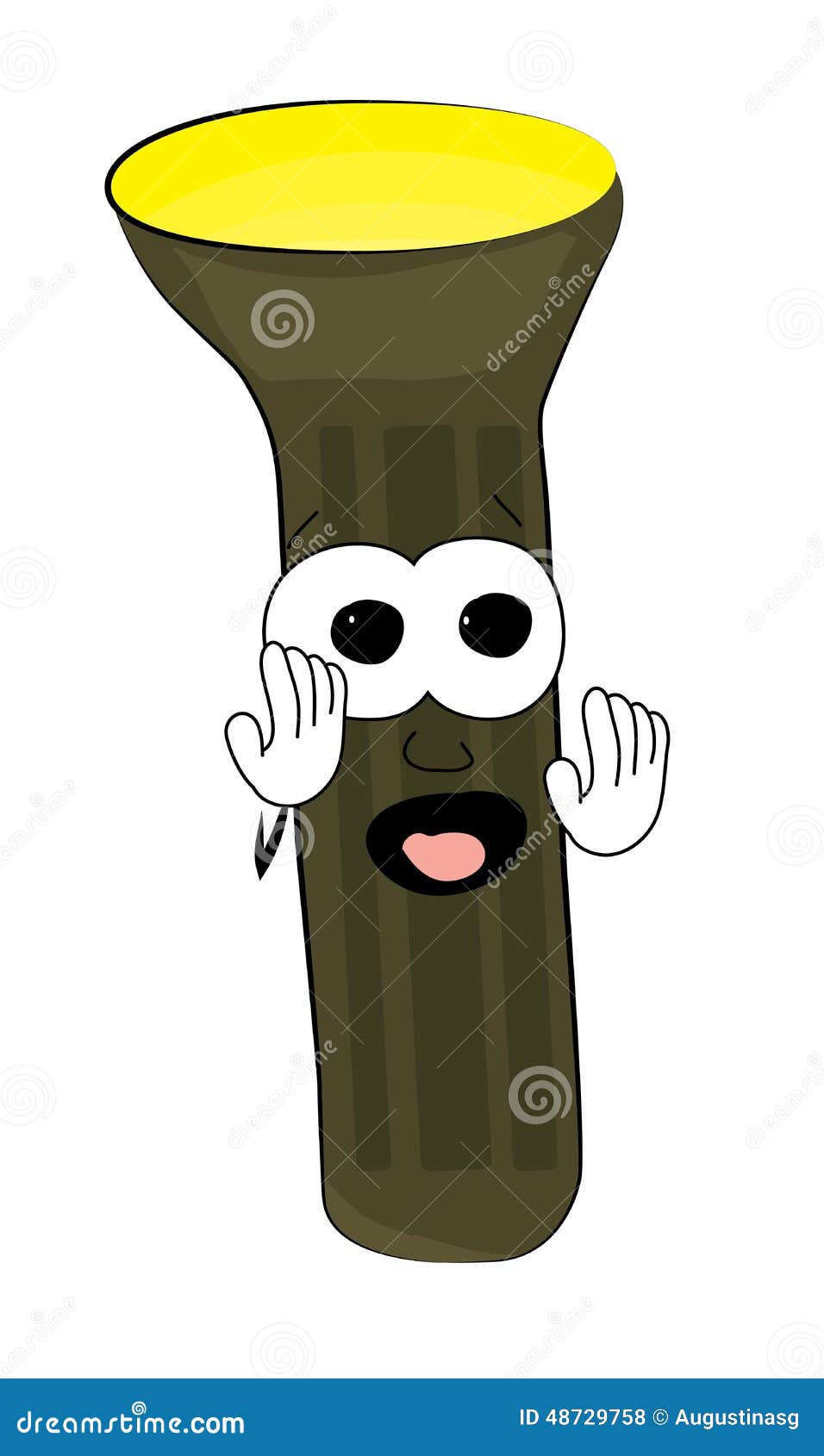 Scared Flashlight cartoon stock illustration. Illustration of scared ...