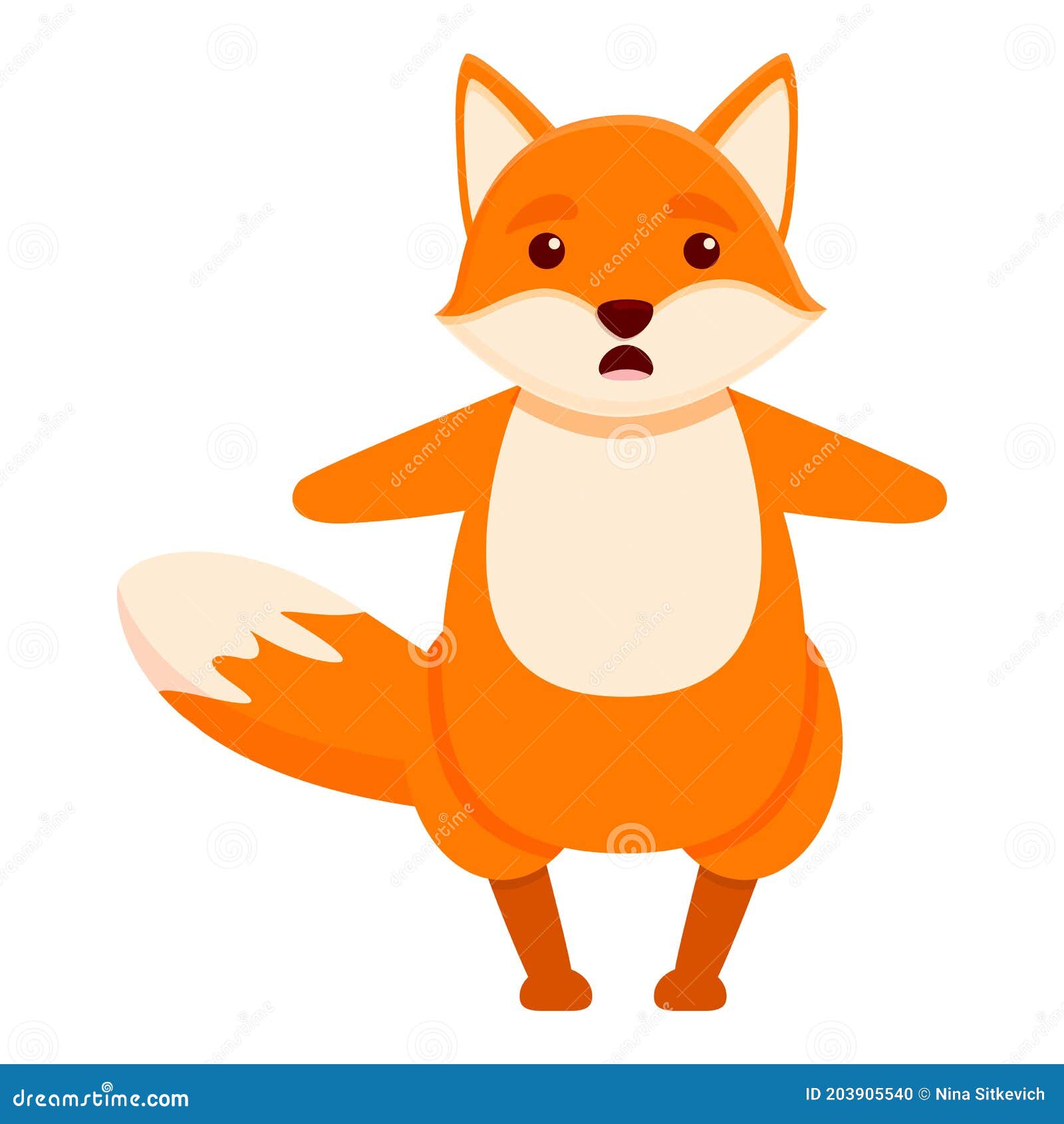 Scared Fox Icon, Cartoon Style Stock Vector - Illustration of person ...