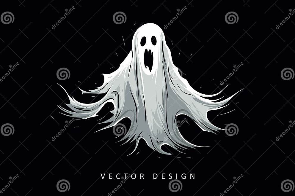 Scared Ghost Minimalist Vector Design AI Generated Stock Illustration ...