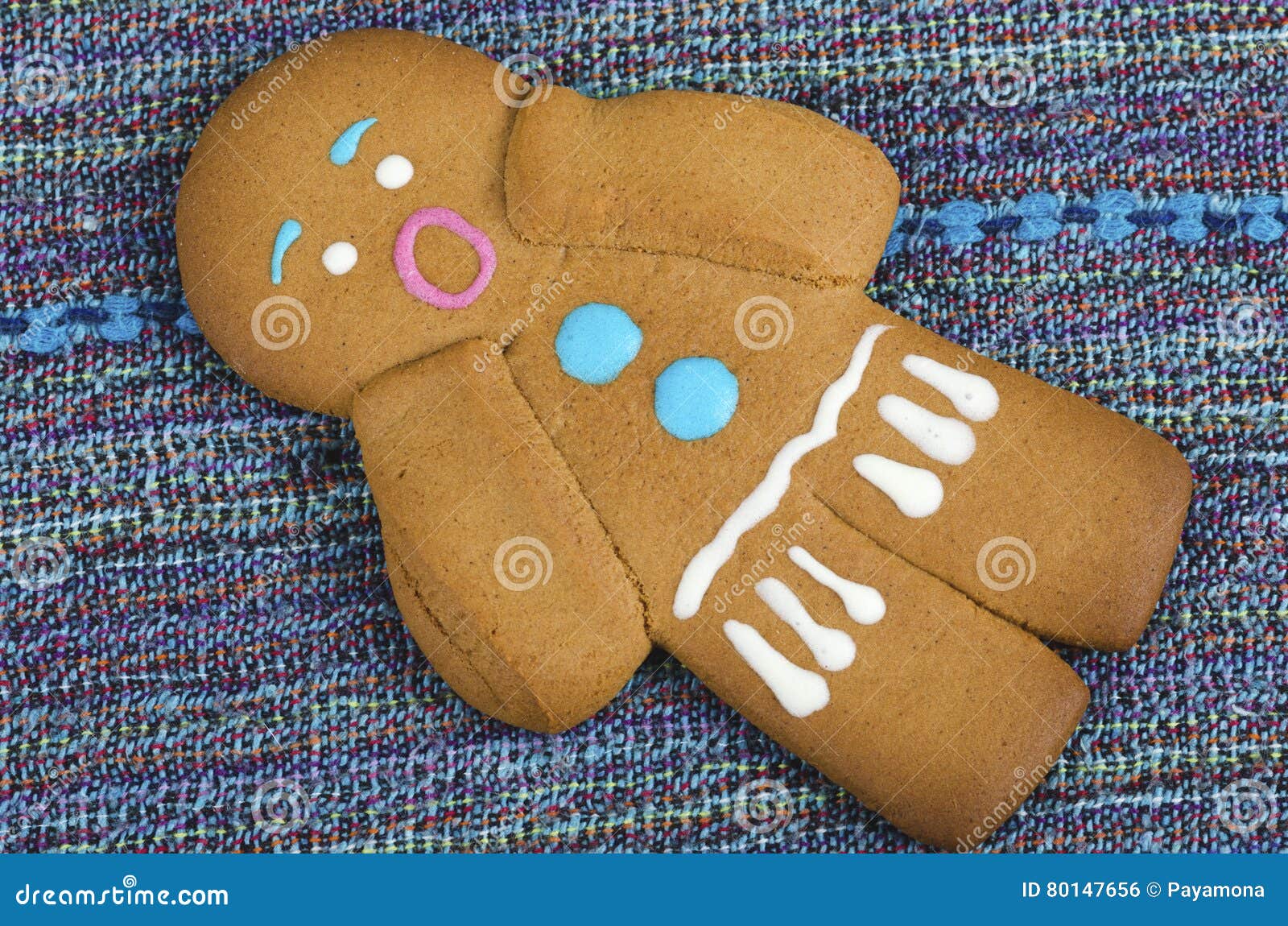 Scared Gingerbread Man on a Table Stock Photo - Image of card, angry: 80147656