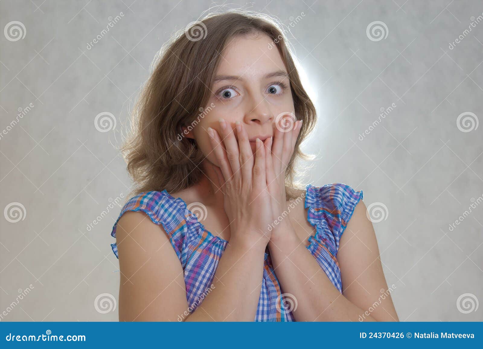Scared girl stock photo. Image of female, portrait, caucasian - 24370426