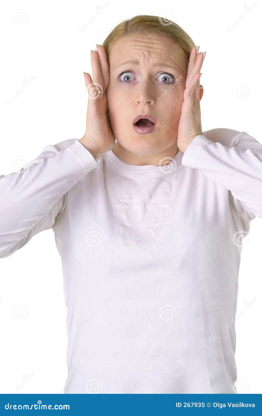 Scared girl stock image. Image of portrait, pretty, feminine - 267935