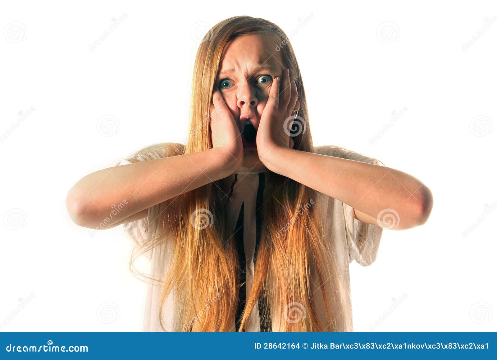 Scared girl stock photo. Image of fair, girl, beautiful - 28642164
