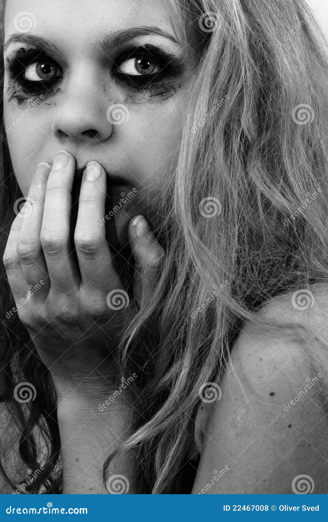 Scared Girl with Beautiful Blond Hair Stock Photo - Image of blonde ...