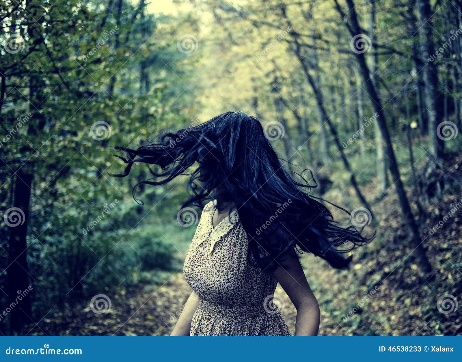 Scared Girl Running in the Forest Stock Image - Image of forest ... Scared Girl Running in the Forest Stock Image - Image of forest ...