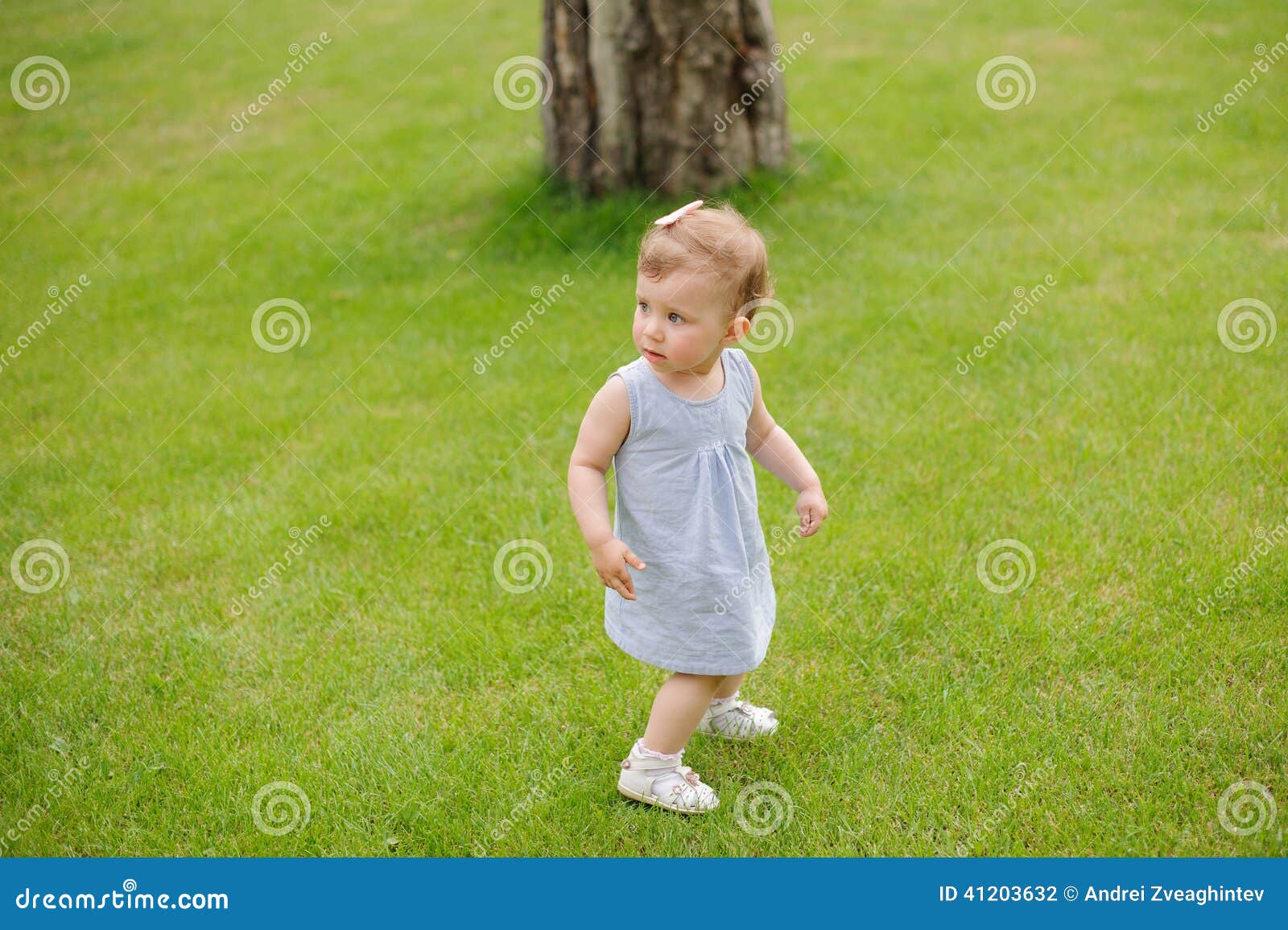 Scared Girl stock photo. Image of people, meadow, female - 41203632