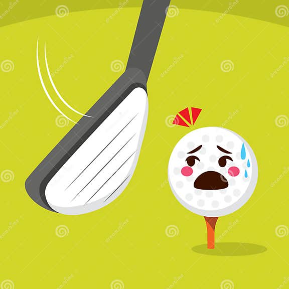 Scared Golf Ball stock vector. Illustration of sweating - 89090698