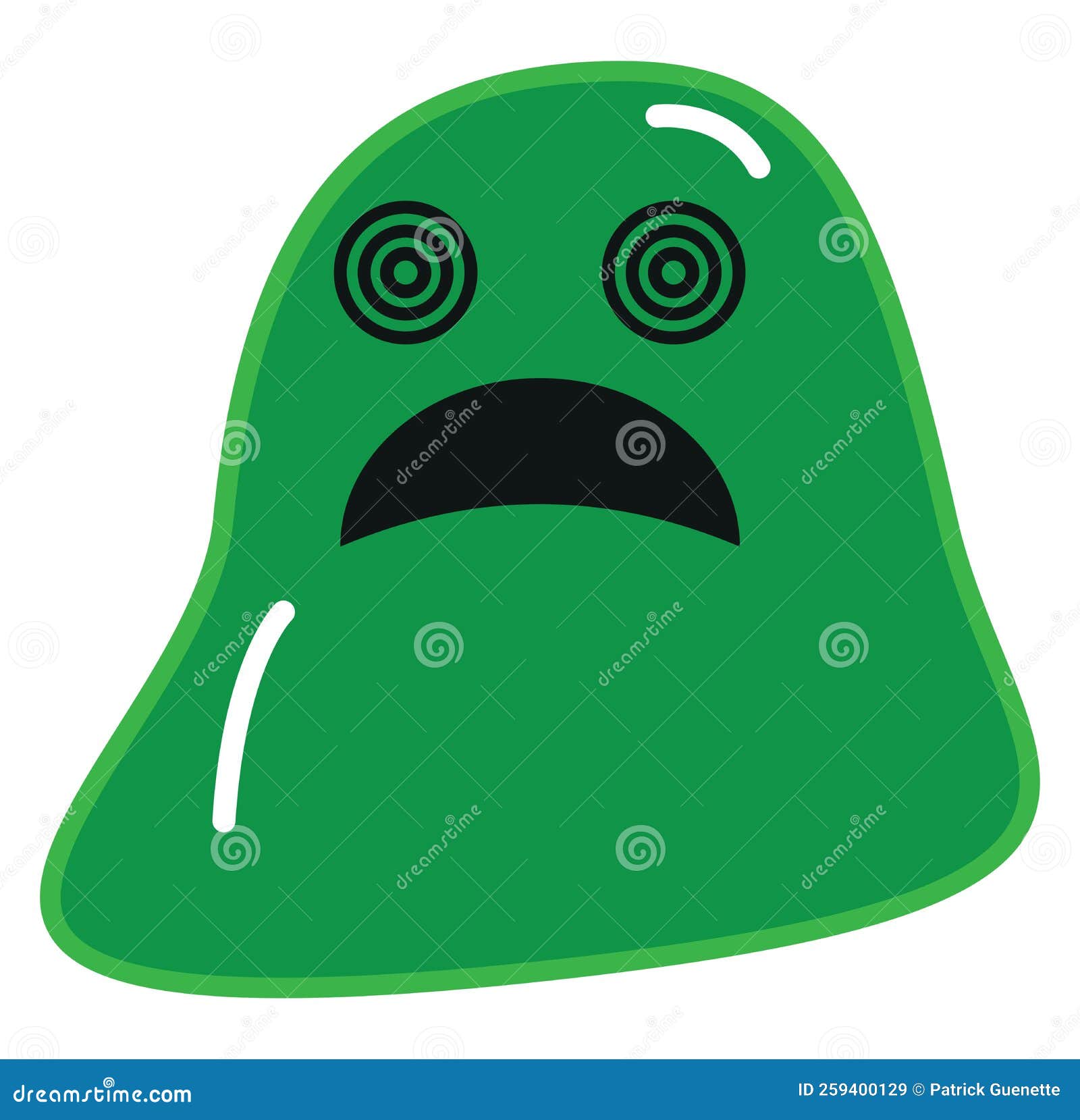 Scared green monster, icon stock vector. Illustration of color - 259400129