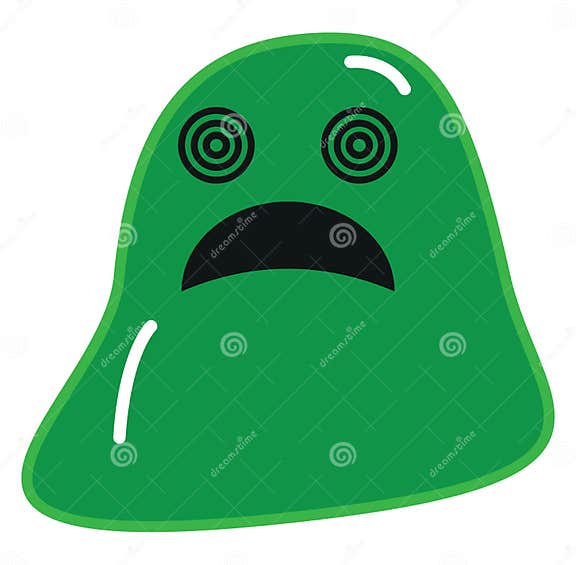 Scared green monster, icon stock vector. Illustration of color - 259400129