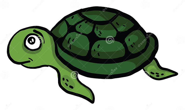 Scared Green Turtle, Illustration, Vector Stock Vector - Illustration ...