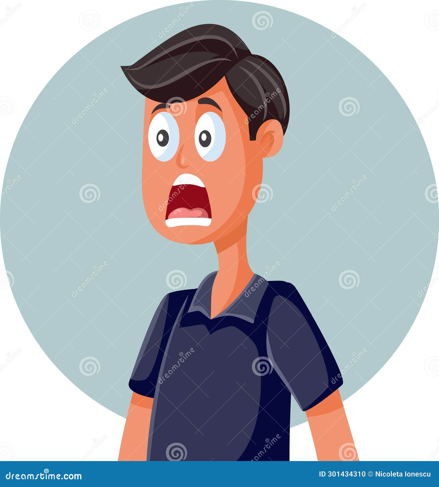 Funny Surprised Man Making a Shocked Expression Vector Character Stock ...