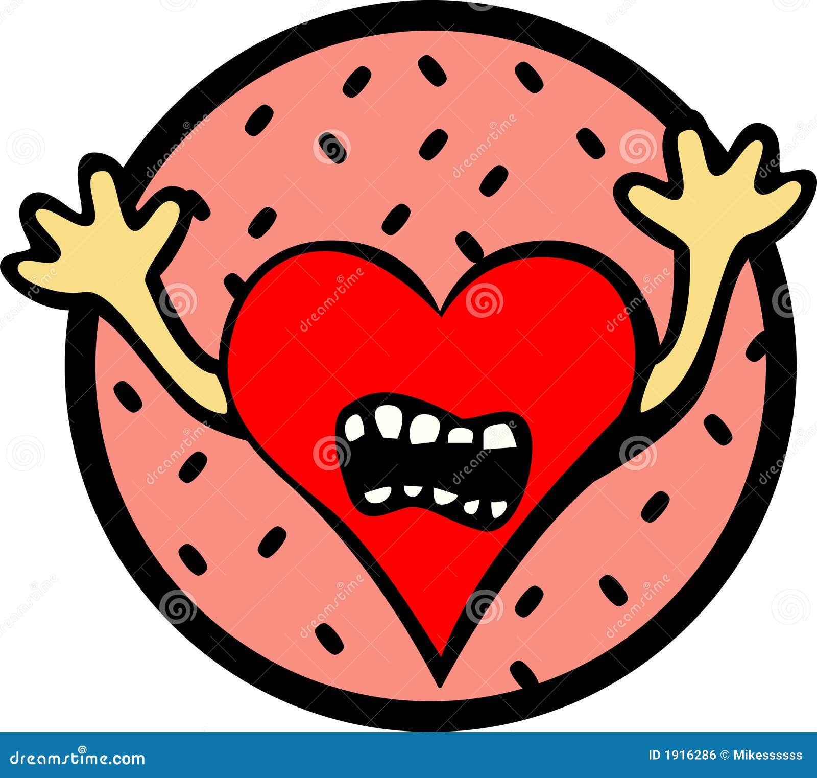 Scared Heart Vector Illustration Stock Vector - Illustration of fear ...