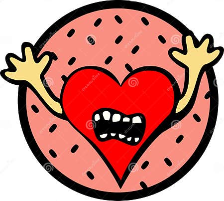 Scared Heart Vector Illustration Stock Vector - Illustration of fear ...