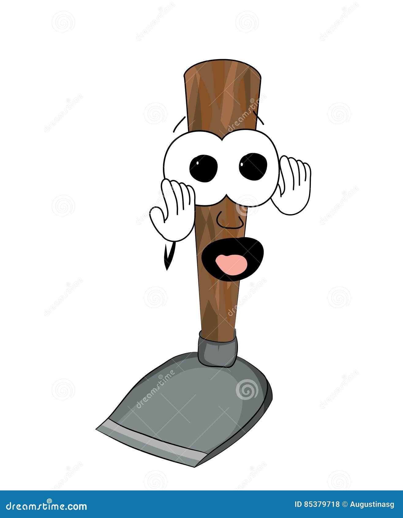 Scared Hoe cartoon stock illustration. Illustration of spring - 85379718