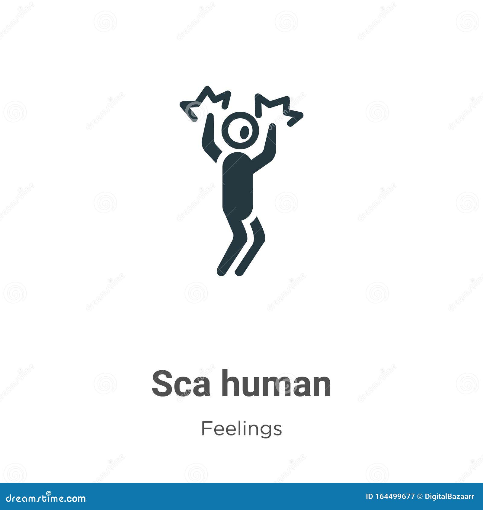 Scared Human Vector Icon on White Background. Flat Vector Scared Human ...